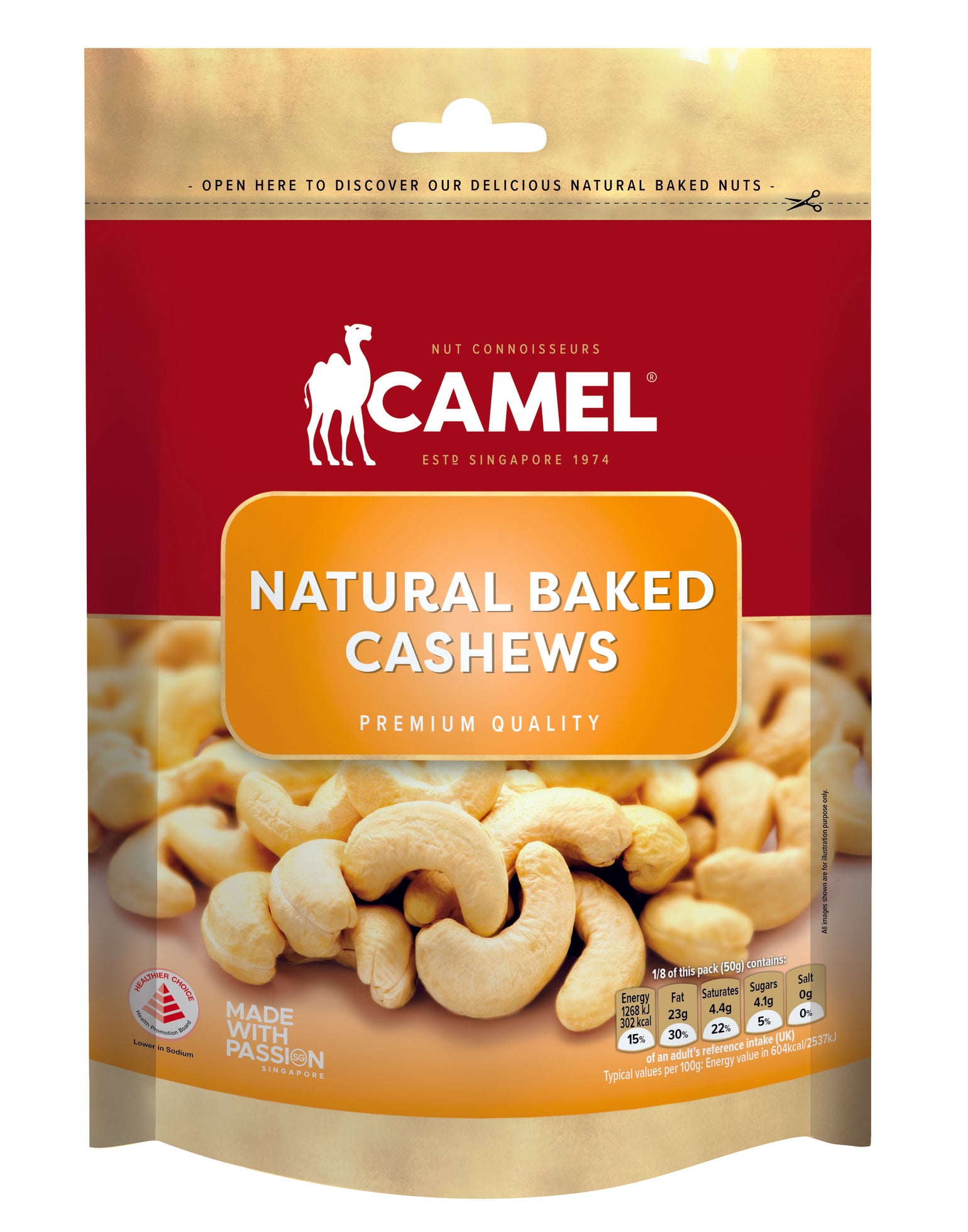 Natural Baked Cashews – Camel Nuts