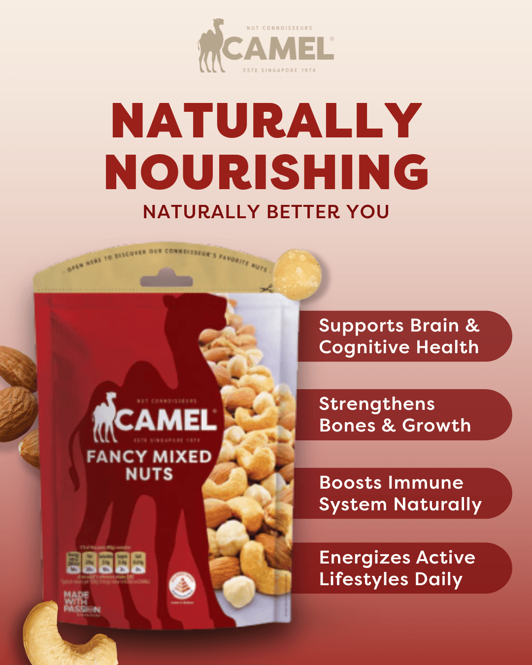 Camel Nuts With Healthier Choice Symbol