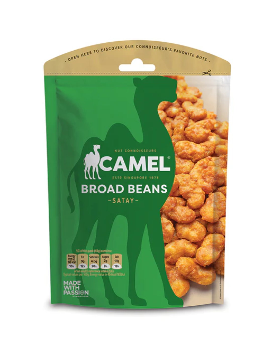 Satay Broad Beans – Crunchy & Savoury Protein Snack – Camel Nuts