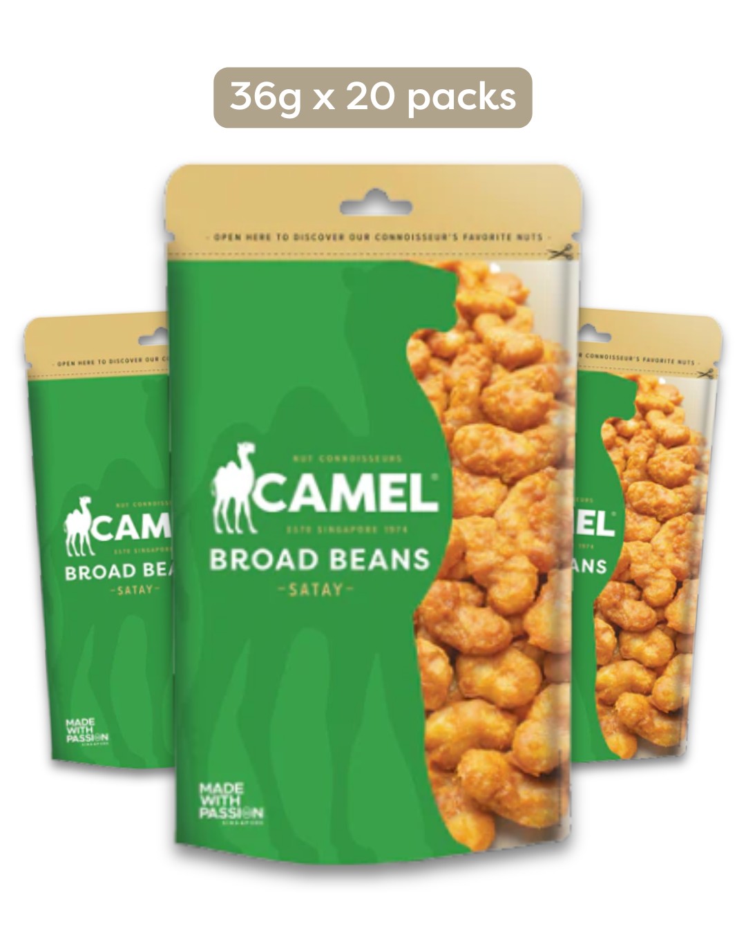 Satay Broad Beans 36g Mini Pack – Camel Nuts